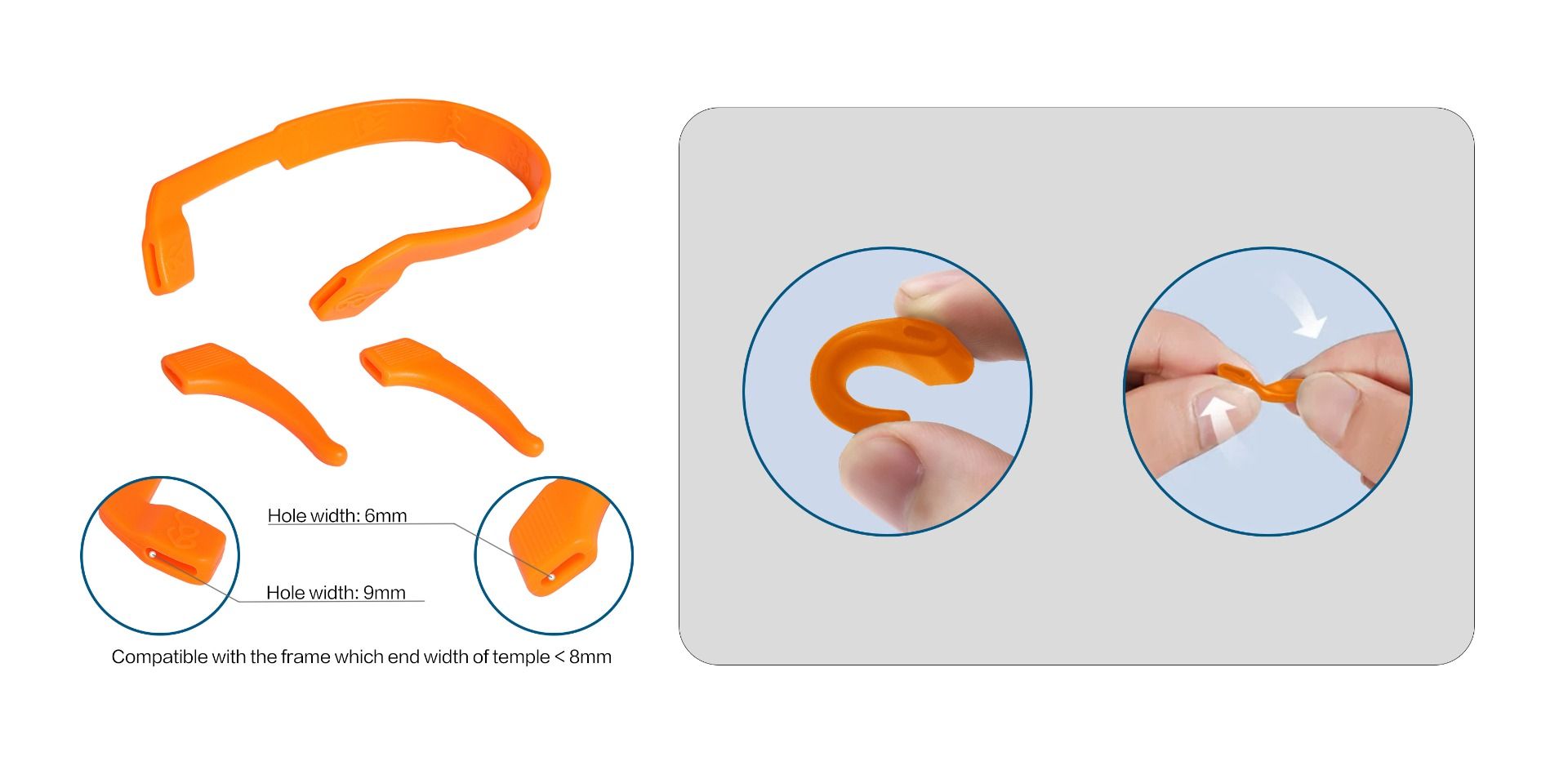 Adjustable Rubber Strap with Non-Slip Ear Grips