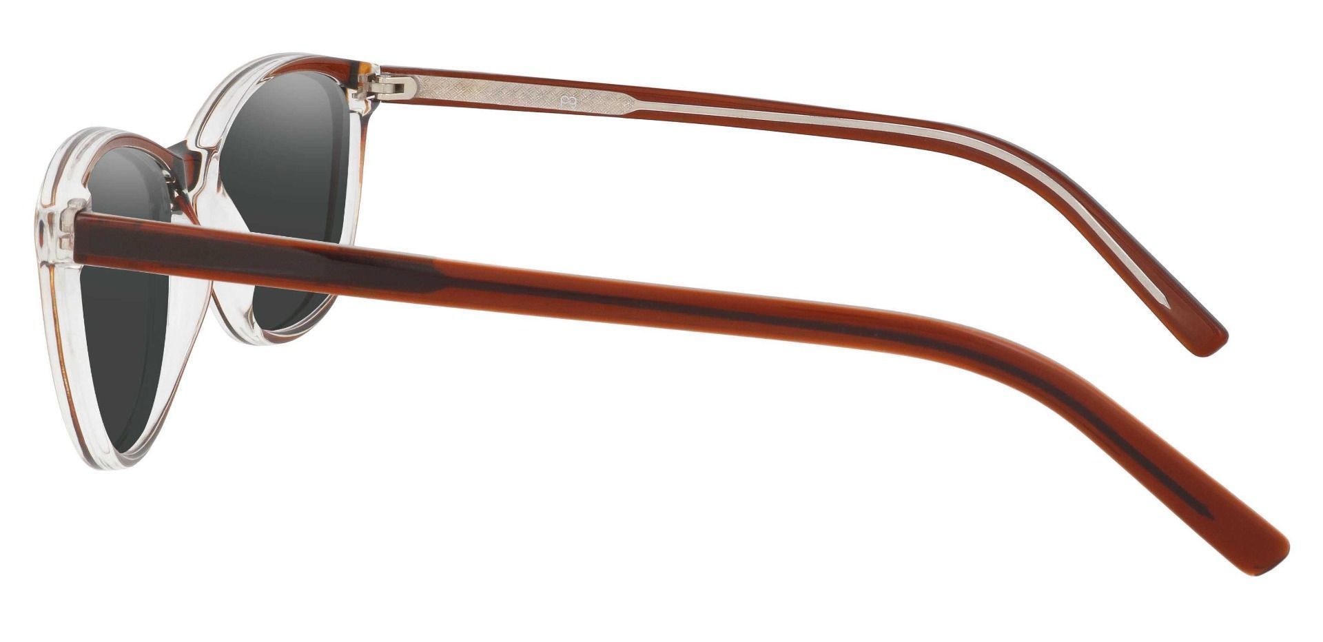 Sally Oval Progressive Sunglasses - Brown Frame With Gray Lenses ...