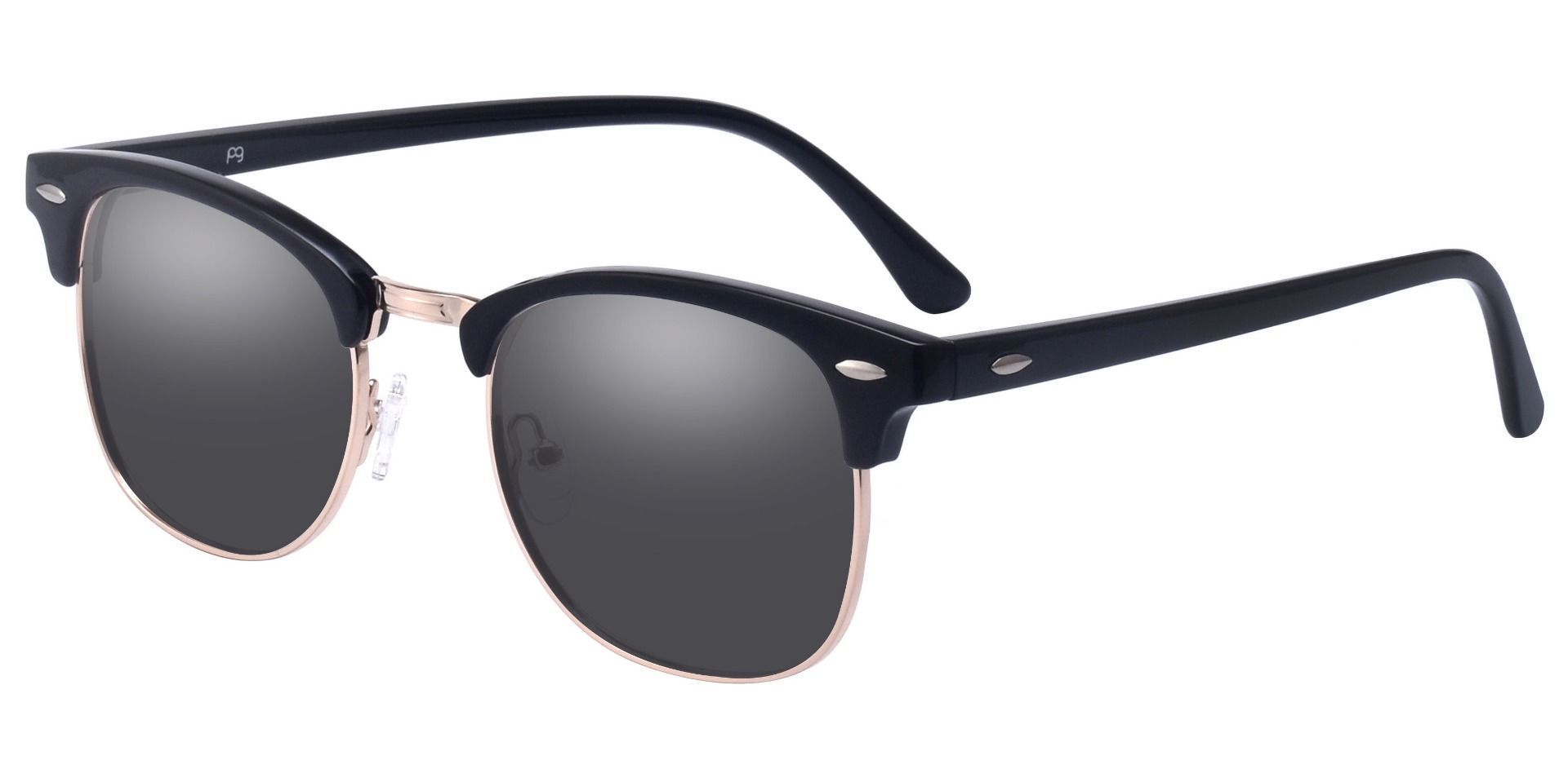 Salvatore Browline Prescription Sunglasses - Black Frame With Gray ...