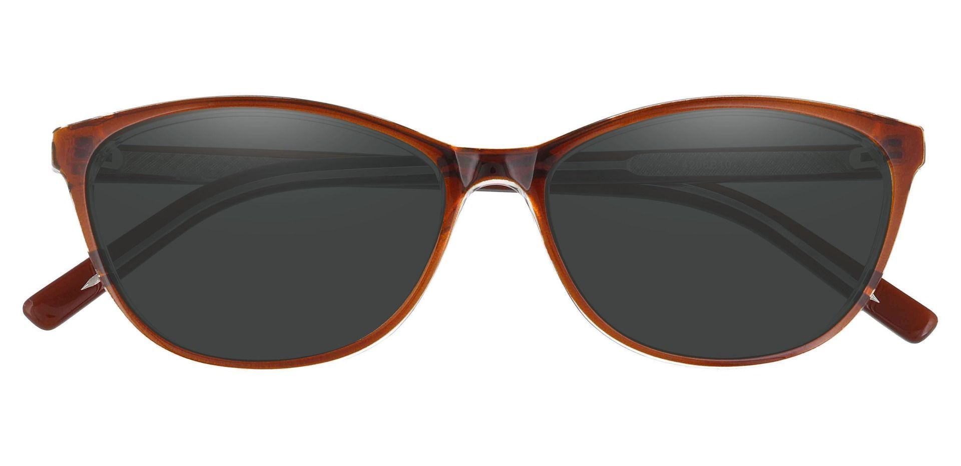 Sally Oval Progressive Sunglasses - Brown Frame With Gray Lenses ...