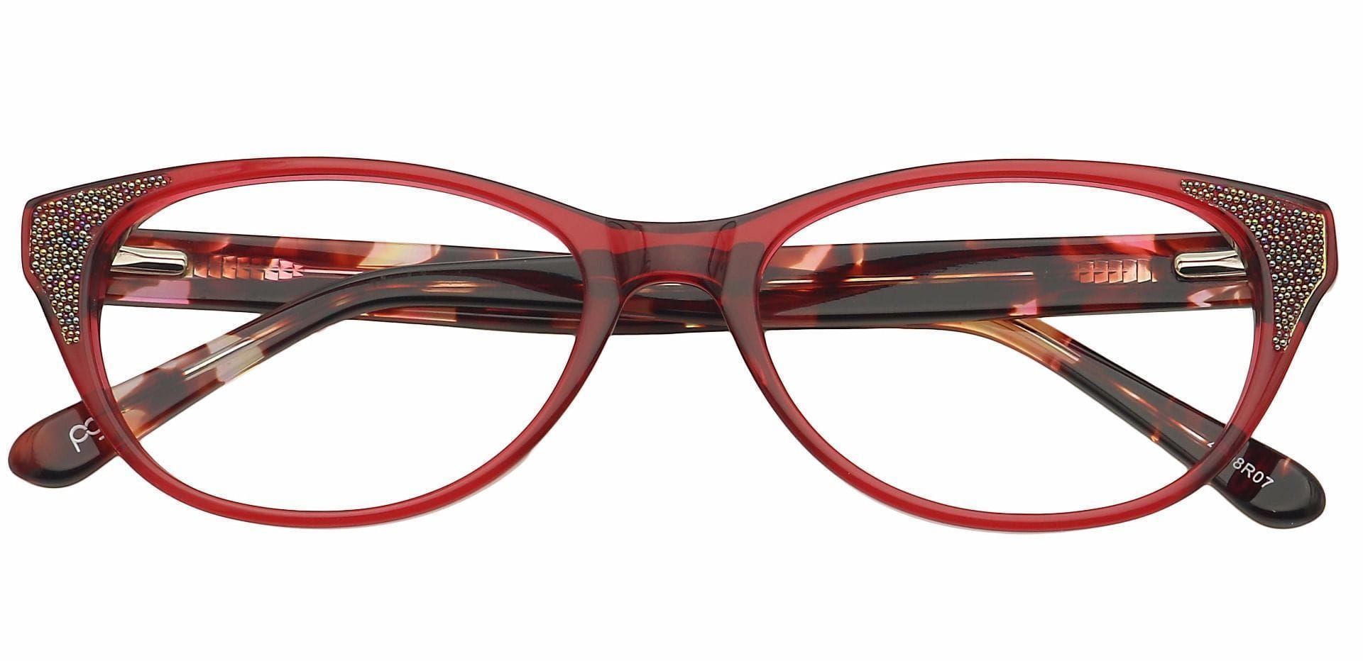 Rae Oval Eyeglasses Frame - Red | Women's Eyeglasses | Payne Glasses