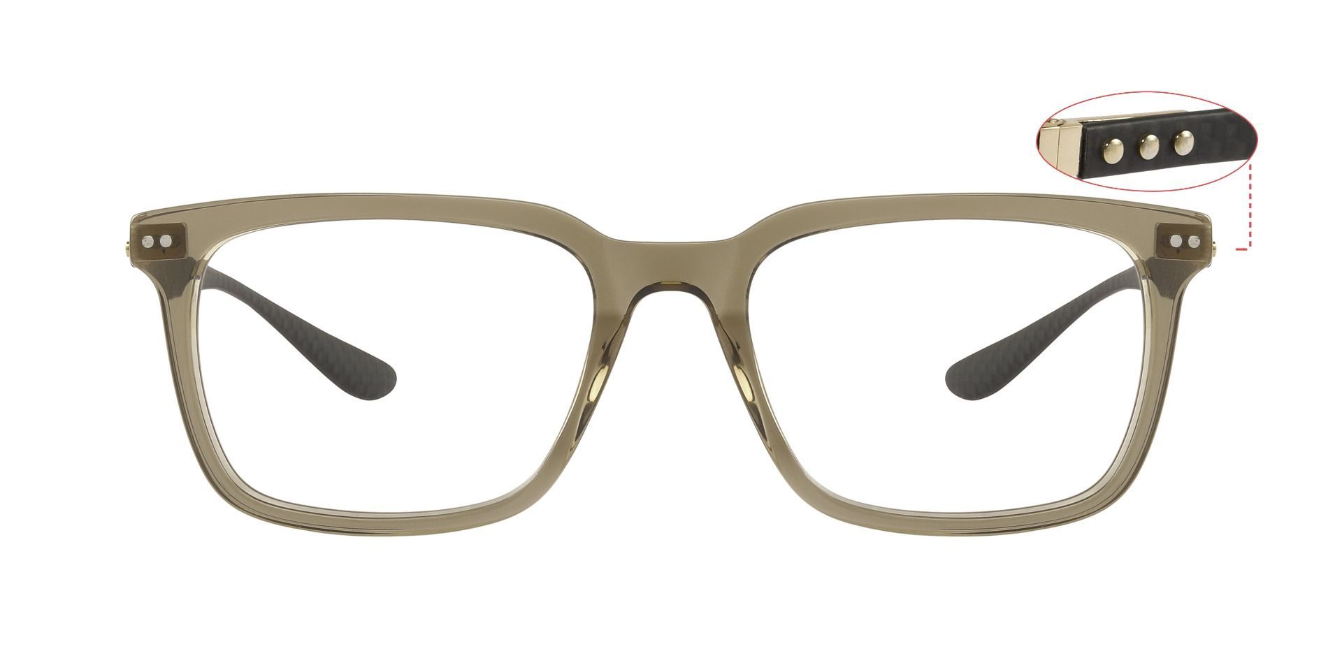 Wyatt Rectangle Prescription Glasses - Translucent Brown/Carbon Fiber ...